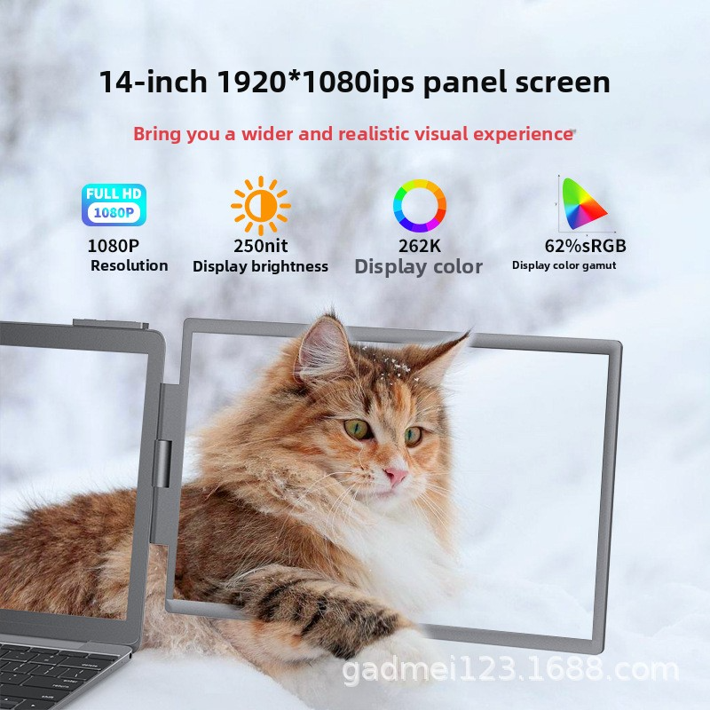 DuoView 14” Portable Dual-Screen Laptop Monitor – Mountable & Travel ...